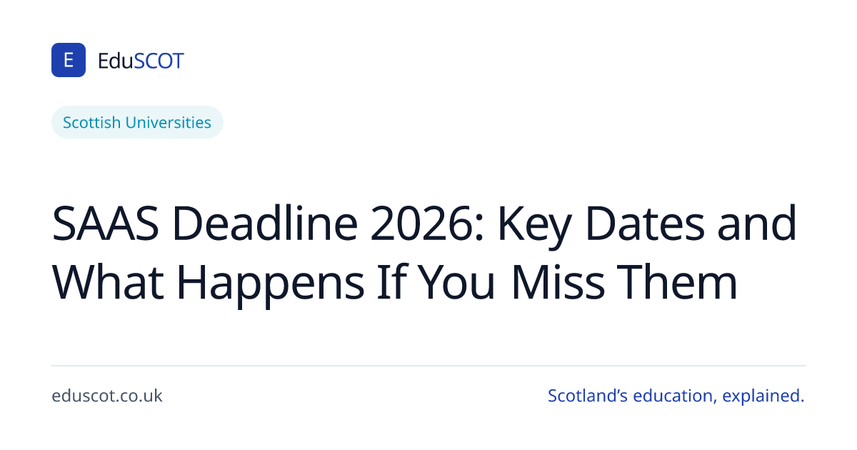 SAAS Deadline 2026/27 — Dates & What Happens If You Miss | EduSCOT