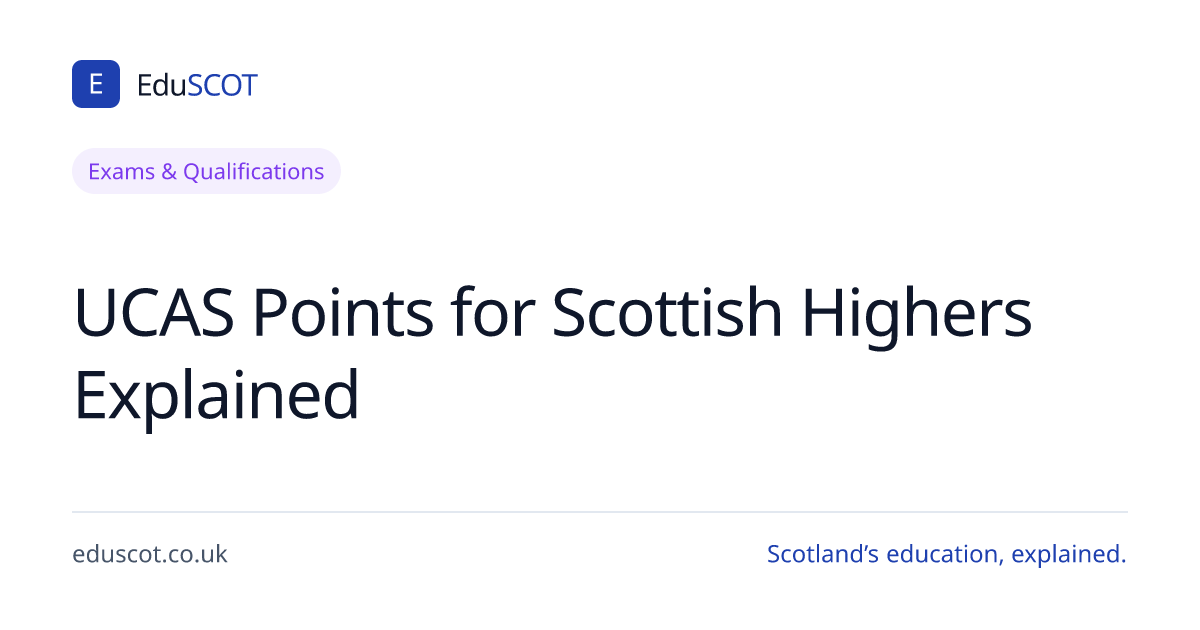 UCAS Points for Highers and Advanced Highers (2026 Tariff) | EduSCOT